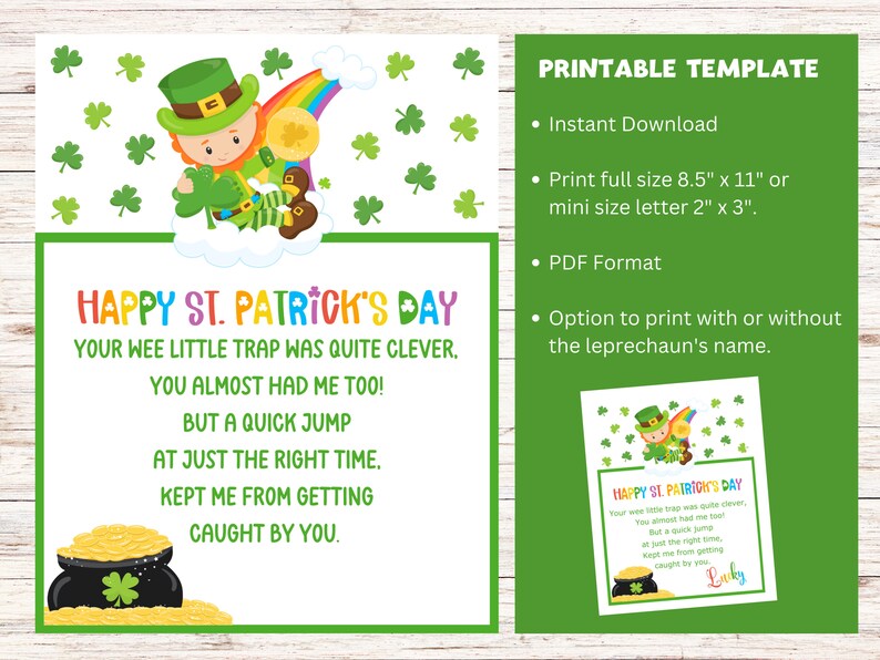 Printable Letter From the Leprechaun, Leprechaun Letter, Mini ...