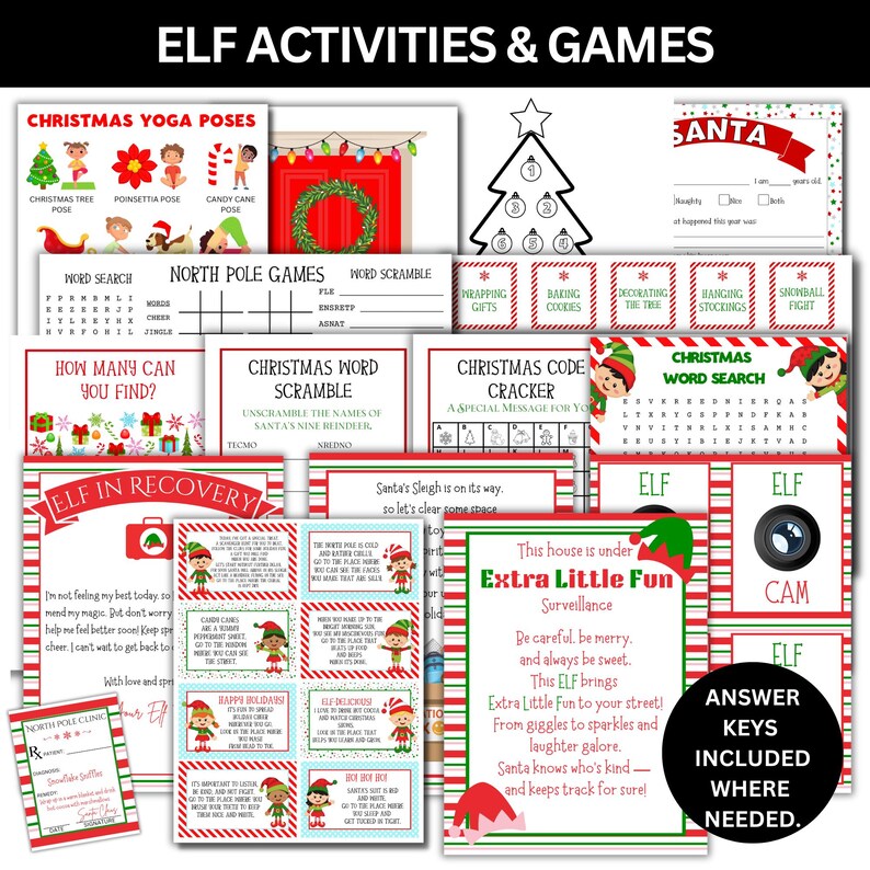 Printable Elf Bundle | 250+ Pages Elf Activities, Letters & Props ...