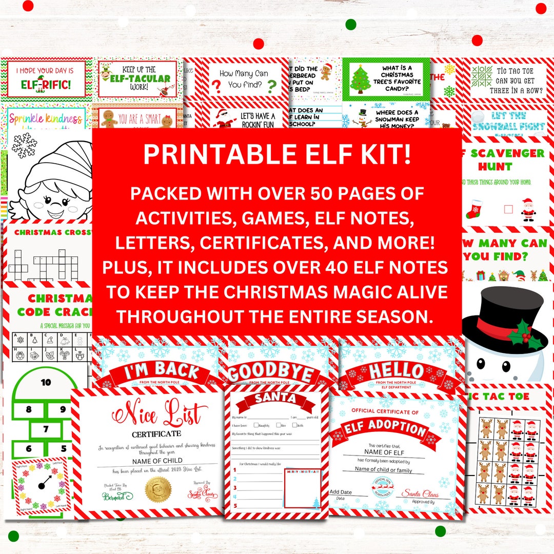 Christmas Elf Kit Printable Elf Notes, Editable Letters, Holiday Fun ...