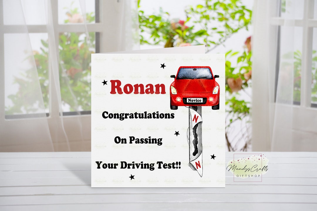 Driving Test Congratulations Card, Personalised, You Passed, Novice ...