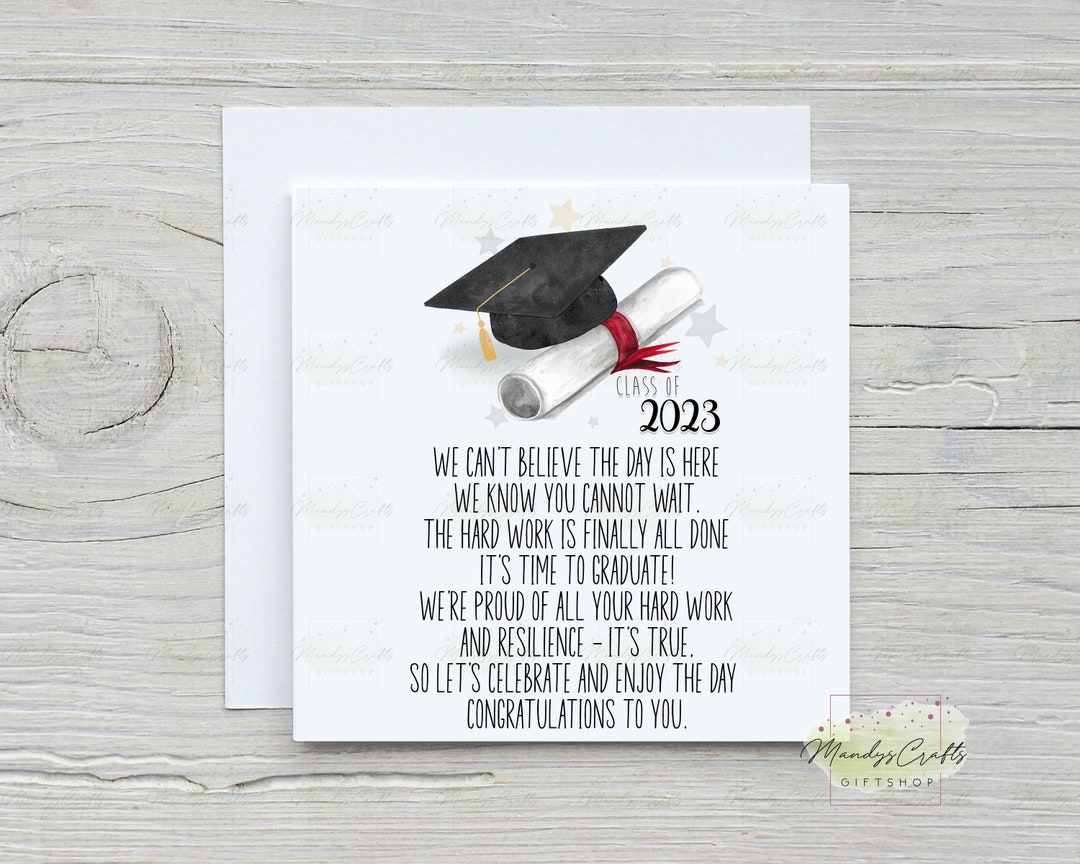 Class of 2023 Graduation Card With Keepsake Poem, Graduation Cap With ...