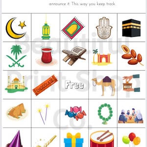 Ramadan Bingo, Ramadan Game, Ramadan Mubarak Game, Ramadan Activity ...