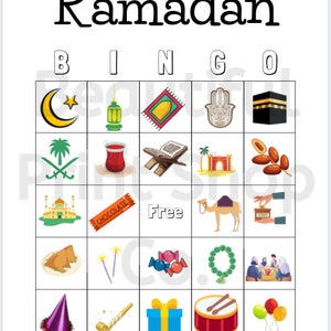 Ramadan Bingo, Ramadan Game, Ramadan Mubarak Game, Ramadan Activity ...