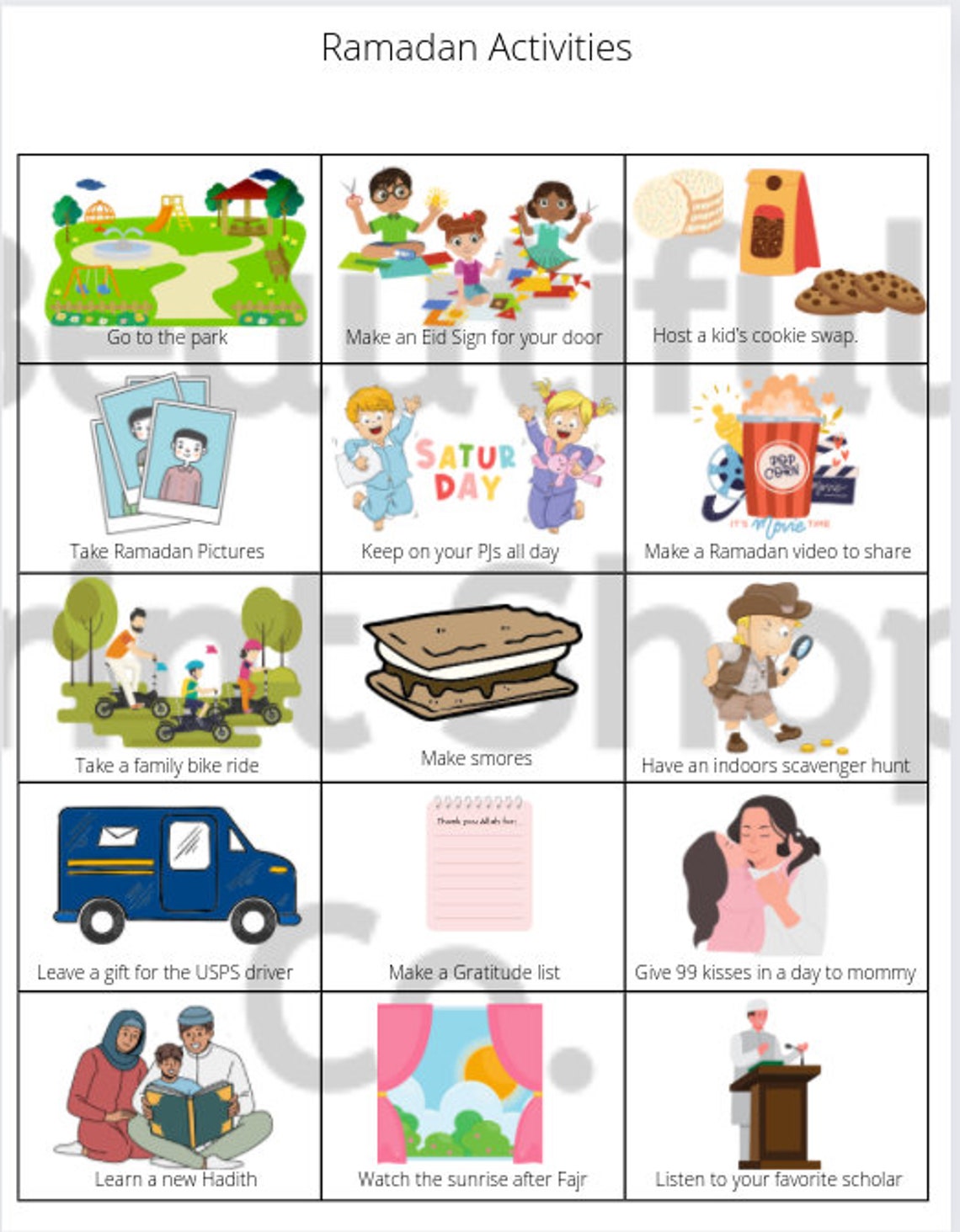 Ramadan Advent Cards, Ramadan Task Cards, Ramadan Activity Cards ...