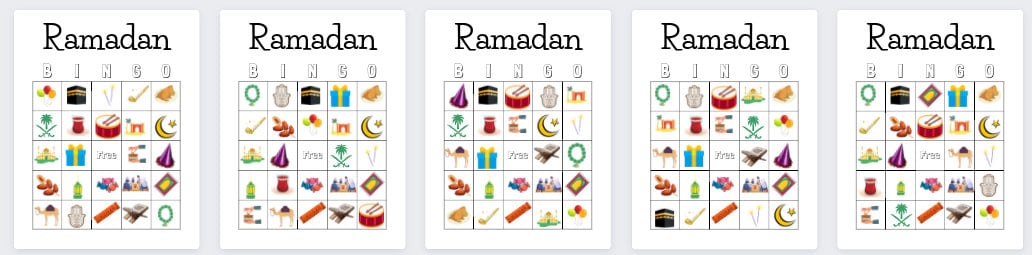 Ramadan Bingo, Ramadan Game, Ramadan Mubarak Game, Ramadan Activity ...