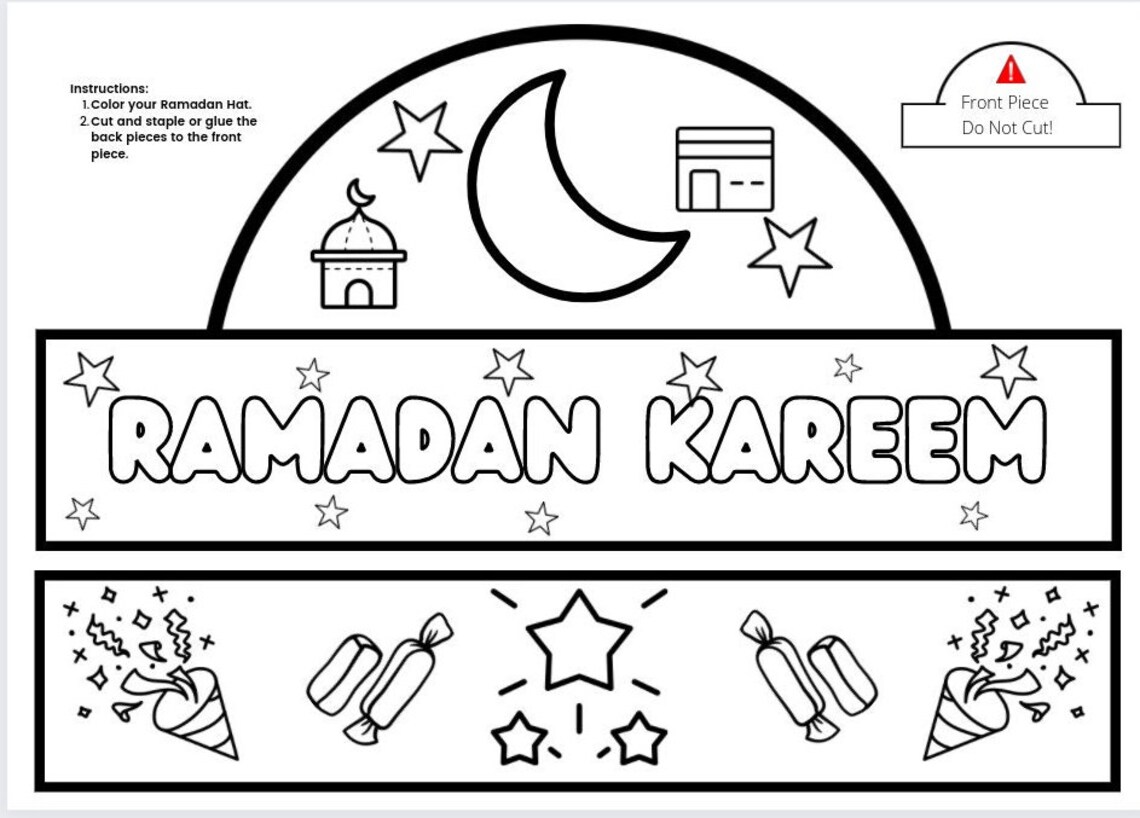 Ramadan Hat Printable, Ramadan Mubarak Hat, Ramadan Kareem Hat - Etsy