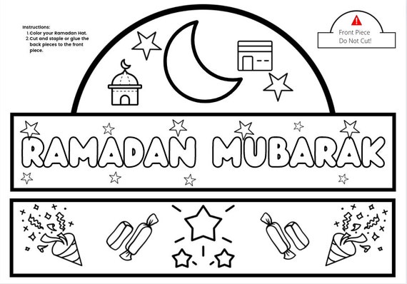 Ramadan Hat Printable Ramadan Mubarak Hat Ramadan Kareem Hat | Etsy