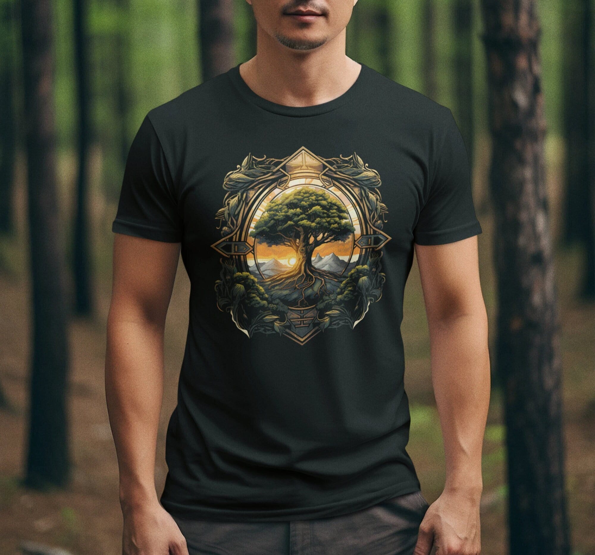 Tree of Life Shirt Yggdrasil Nordic Viking Style - Nature Lovers Shirt ...