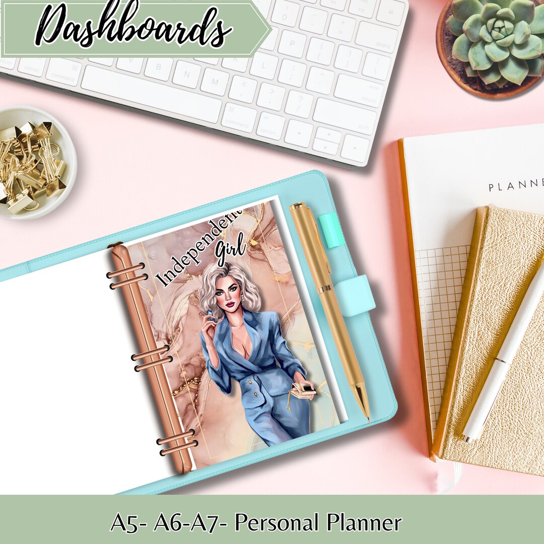 A5 A6 Laminated Budget Binder Dashboard, Independent Girl Planner ...