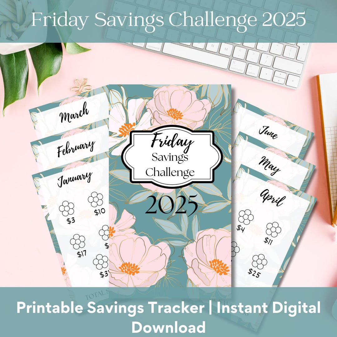 2025 Fridays Savings Challenge, Money Tracker Printable (PDF) - Etsy