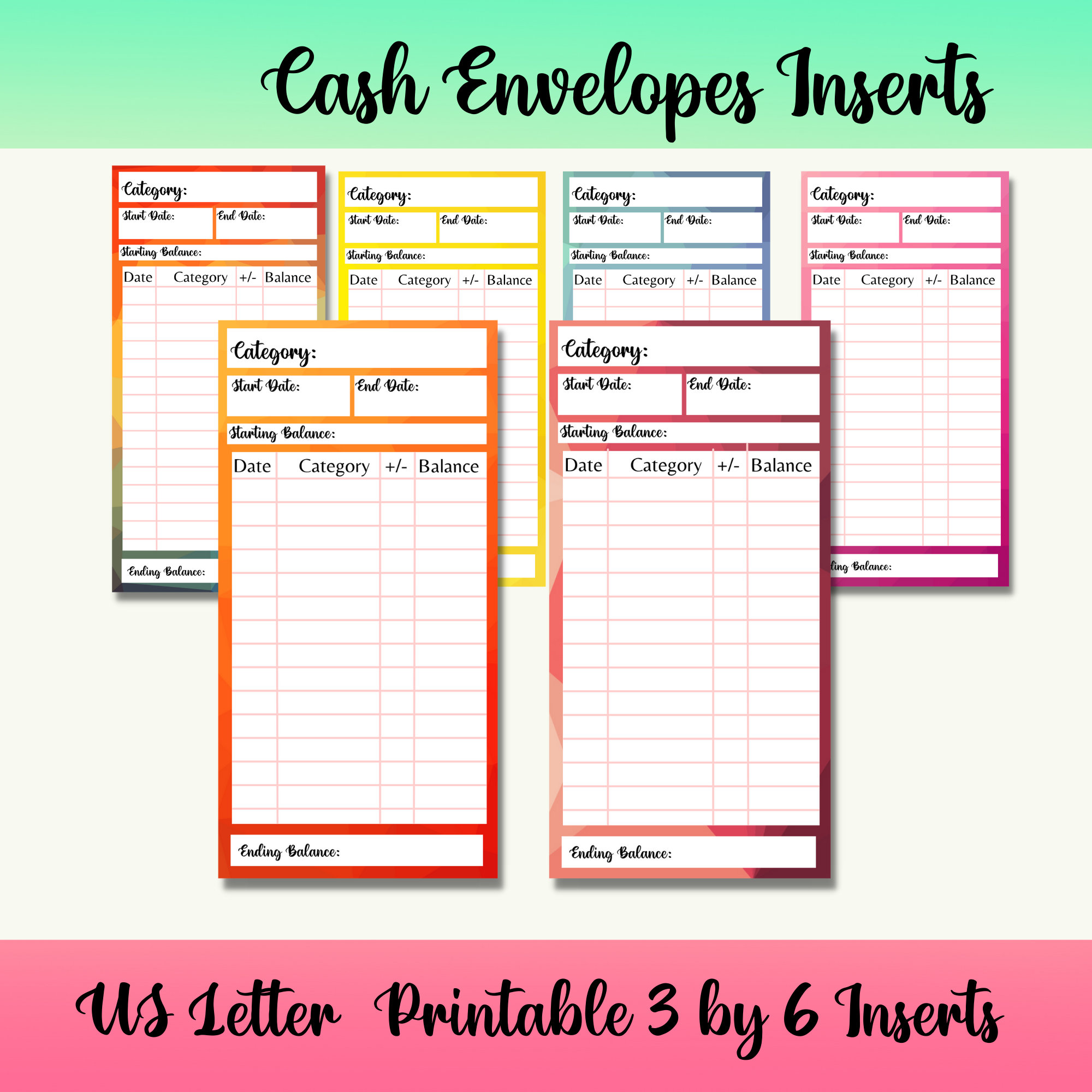 Cash Envelope Printable, Expense Tracker, Monthly Budget, Dave Ramsey ...