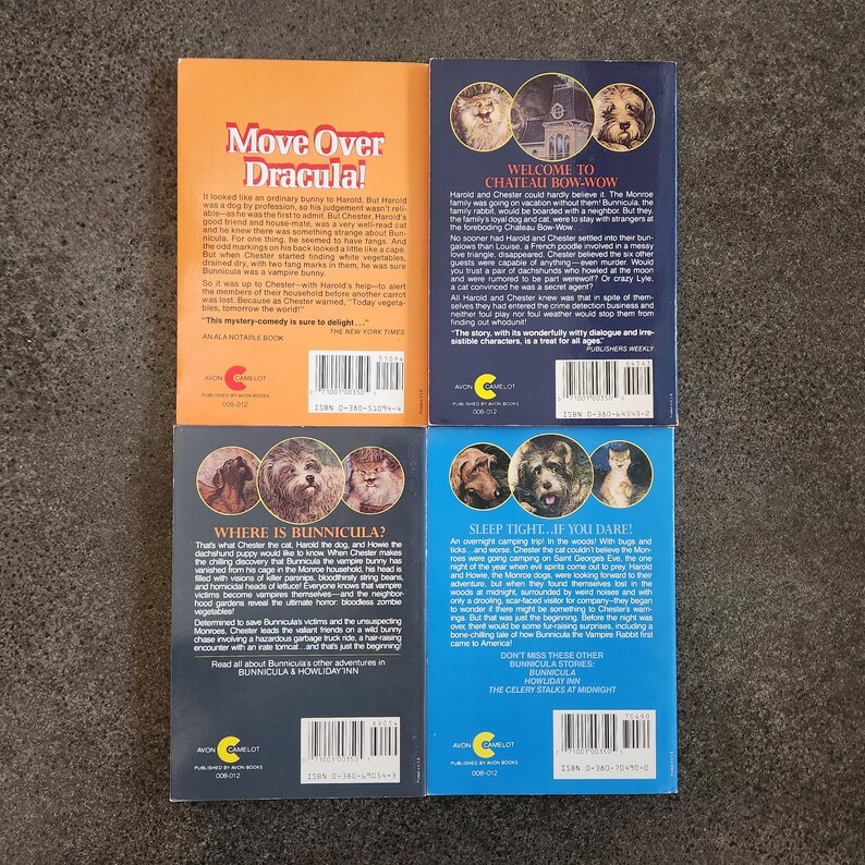 Bunnicula the Vampire Bunny James Howe Vintage Four Book Set - Etsy