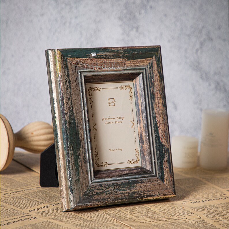 Forest Green Rustic 5x7 Antique Wooden Photo Frame Beneframe - Etsy