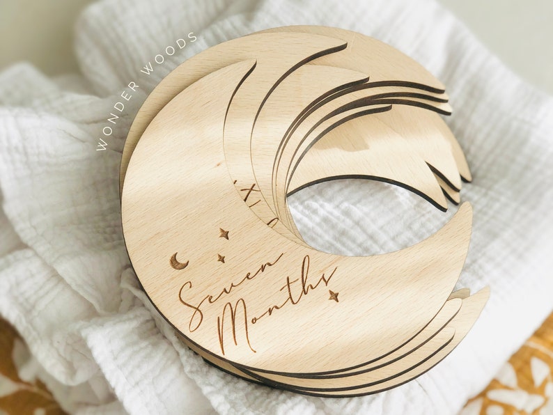 SVG File Baby Birth Milestone Moon Cards Digital Cut File - Etsy