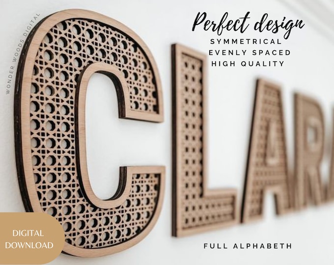 PERFECT Alphabet Rattan Cane Letters Even Design ALPHABET - Etsy