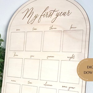 SVG My First Year Board - Milestone Birthday Sign - One Year of 12 ...