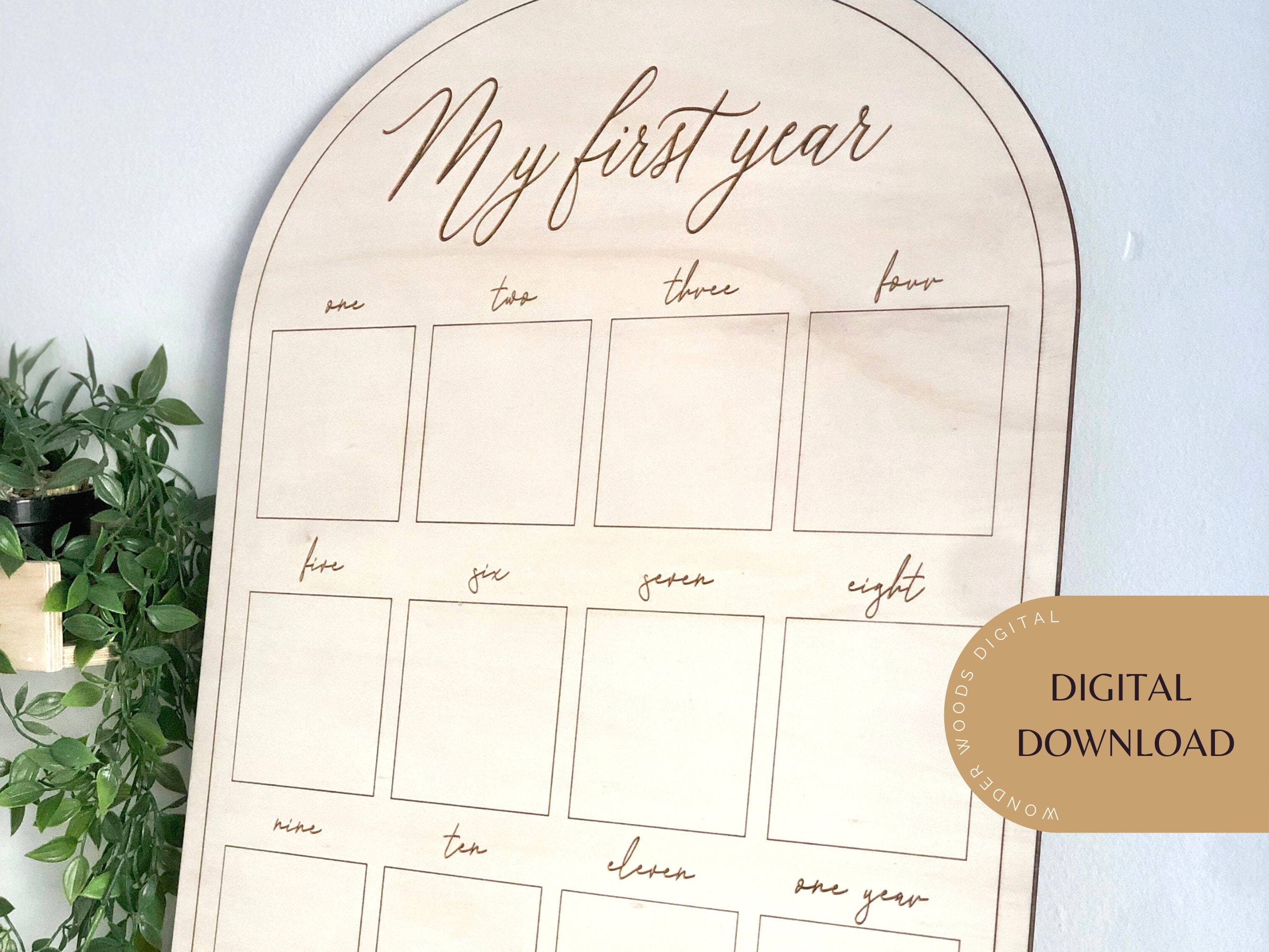 SVG My First Year Board - Milestone Birthday Sign - One Year of 12 ...