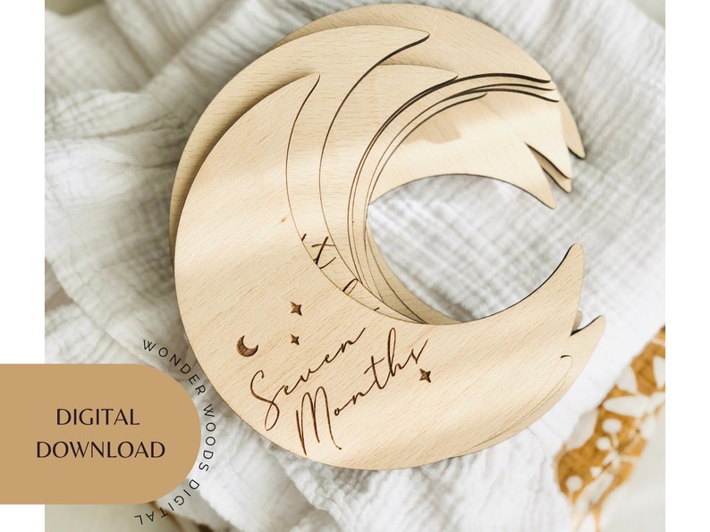 SVG File Baby Birth Milestone Moon Cards Digital Cut File - Etsy