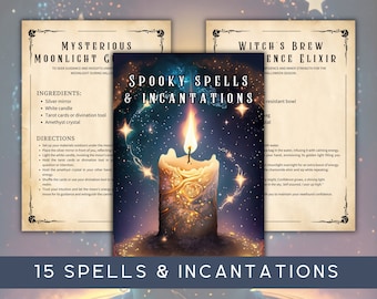 Halloween Spells & Incantations Grimoire Pages (instant Download) - Etsy
