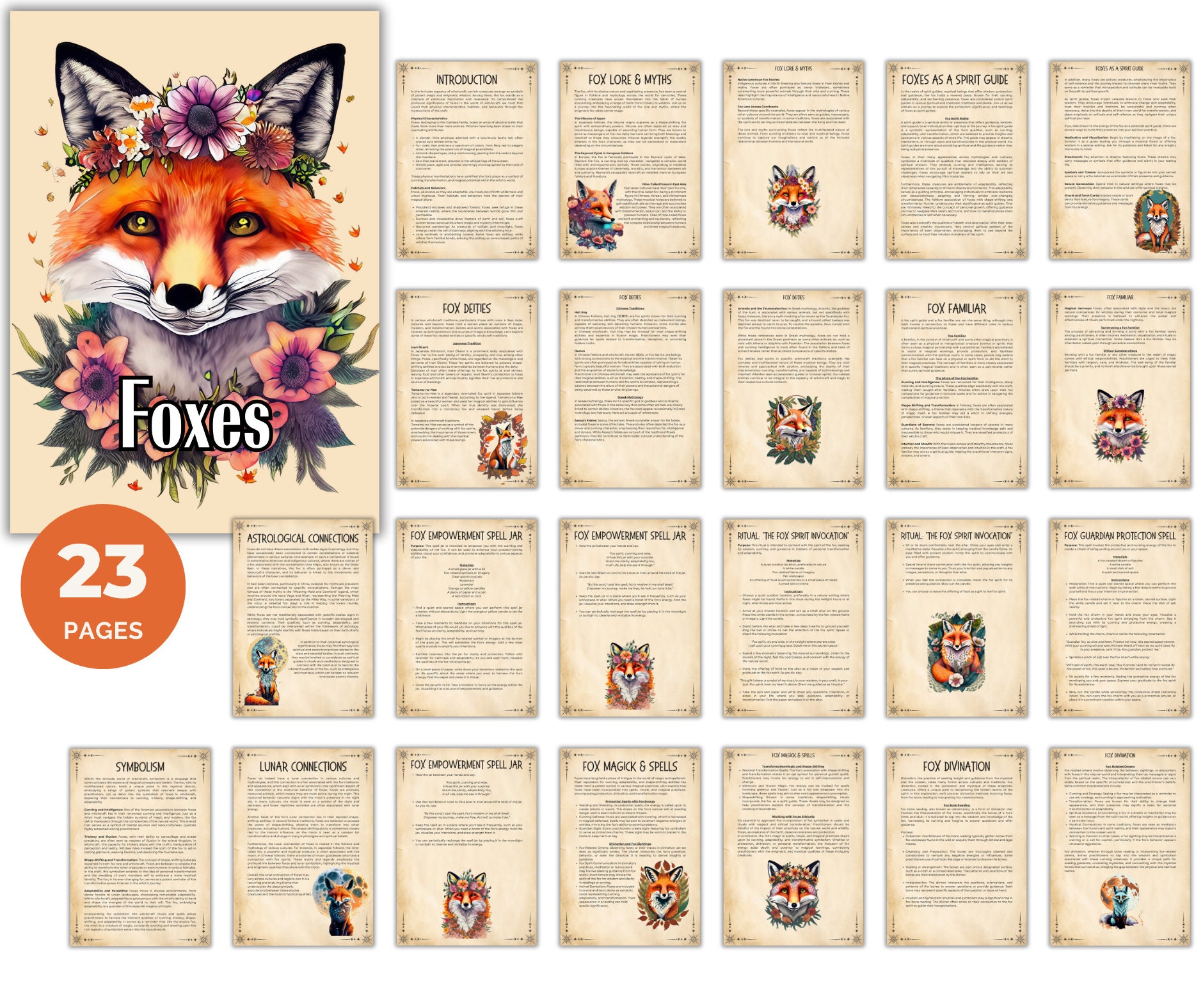 Enchanting Fox Grimoire Pages Unlock the Mysteries of Symbolism of ...