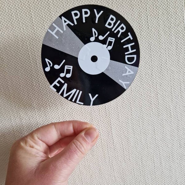 Vinyl Record Cake Topper - Etsy UK