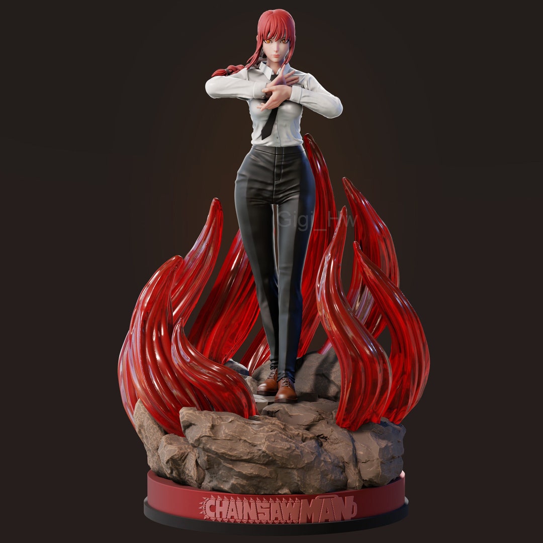 Makima_pose Chainsaw Man. 3D Printing in Resin. Garage Kit to Color and ...