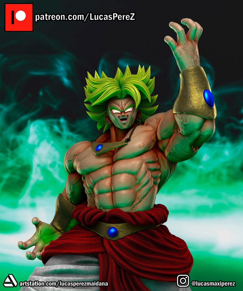 Broly_Dragon Ball. Impresión 3D en resina. Kit de garaje para colorear ...
