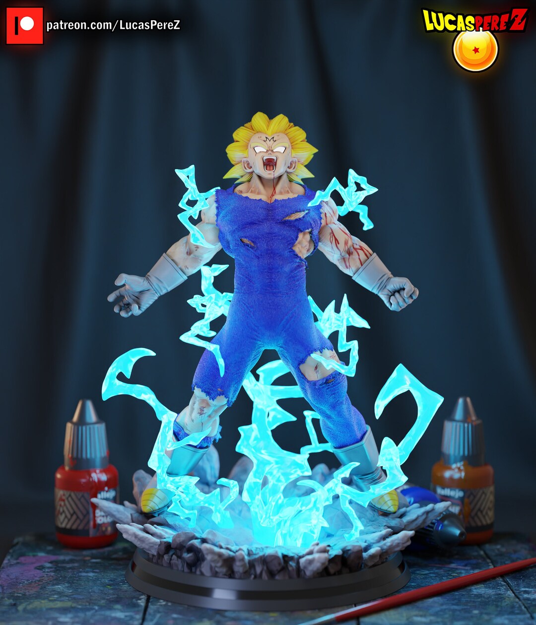 Majin Vegeta self-destruct _ Dragon Ball. 3D Printing in Resin. Garage ...