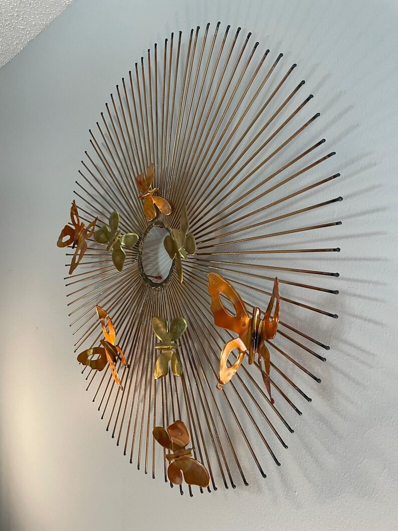 1970s Sunburst Butterfly Metal Wall Sculpture, Curtis Jere Style - Etsy