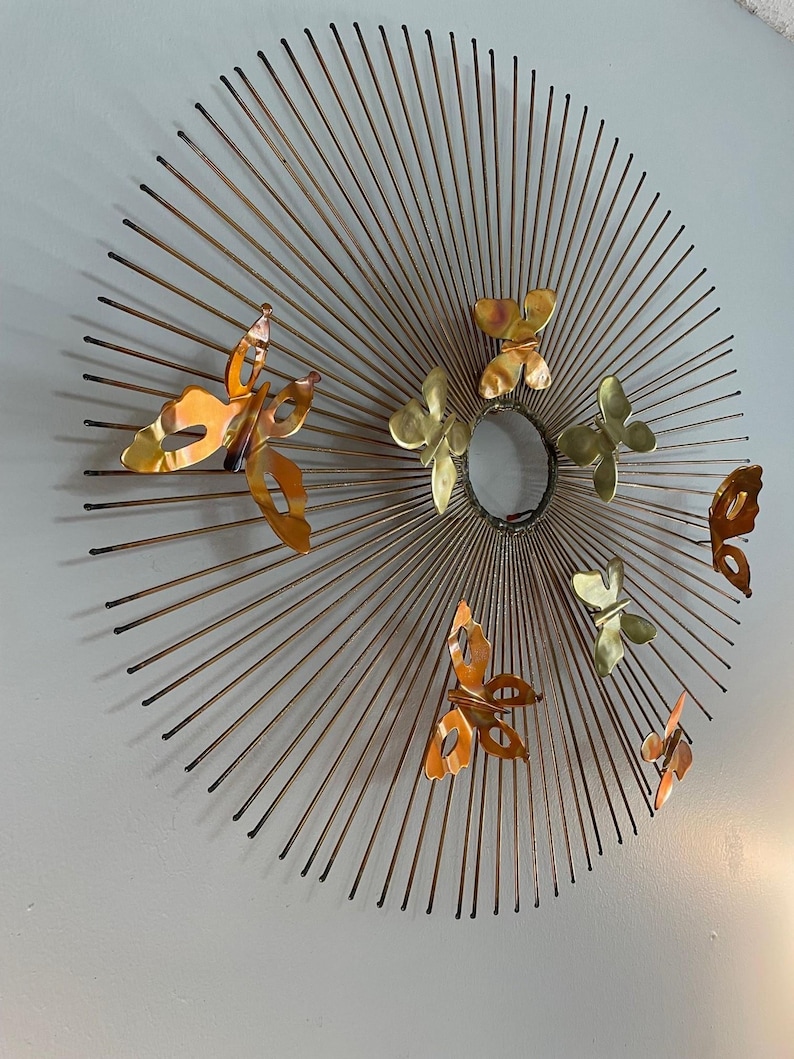 1970s Sunburst Butterfly Metal Wall Sculpture, Curtis Jere Style - Etsy