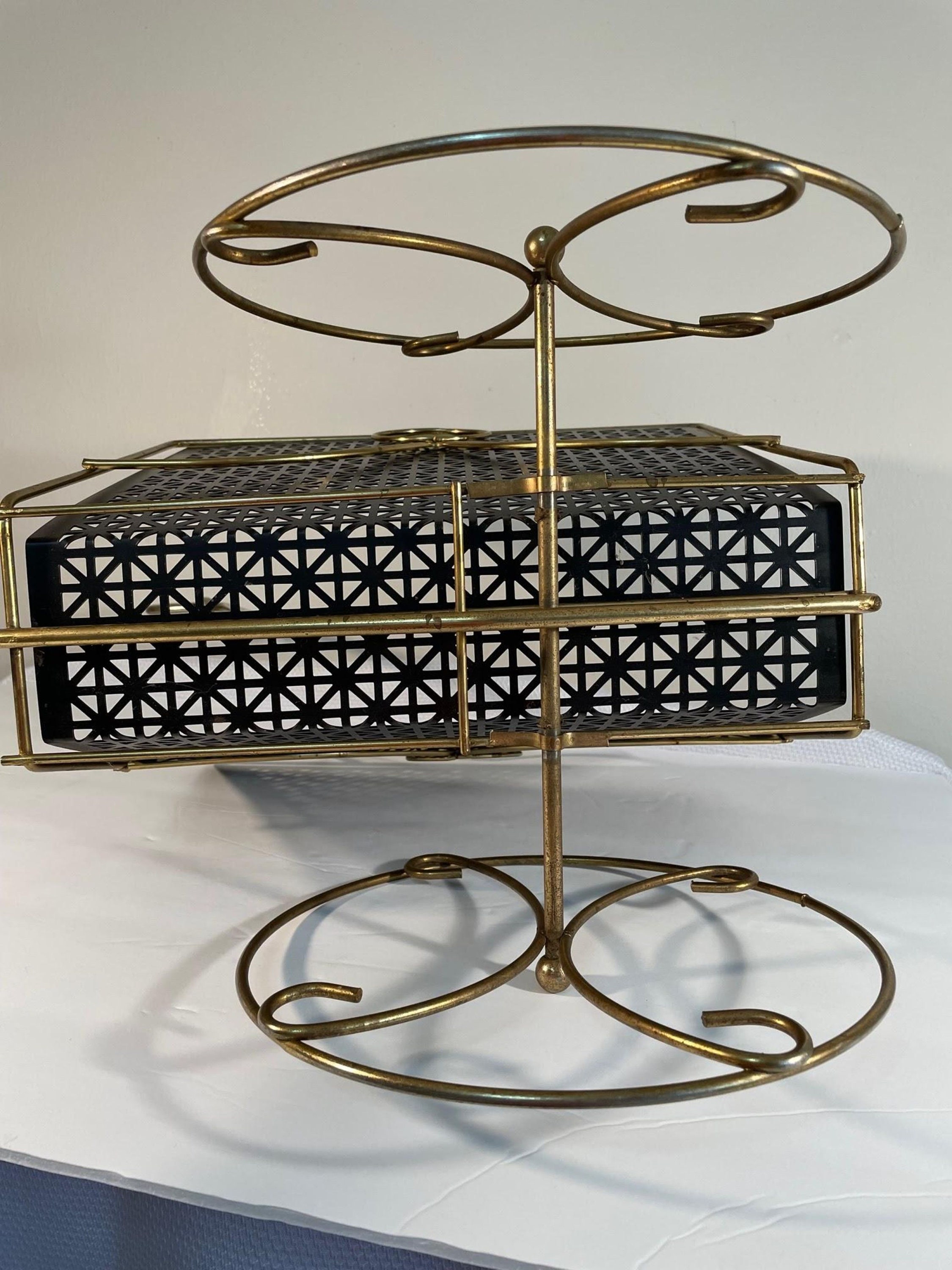 1950s Brass Magazine Rack / Cart With Wheels - Etsy