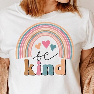 Be Kind Modern Rainbow Sublimation PNG, Boho Rainbow Sublimation Design ...