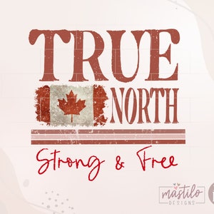 Retro Canada Png, True North Png, Canada Day Png, Distressed Flag ...