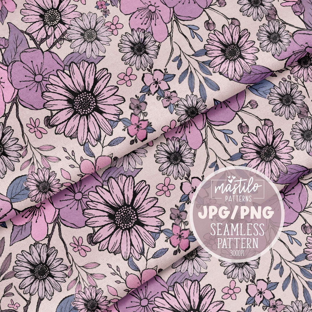 Wild Flowers Seamless Pattern, Boho Floral Pattern Design, Boho ...
