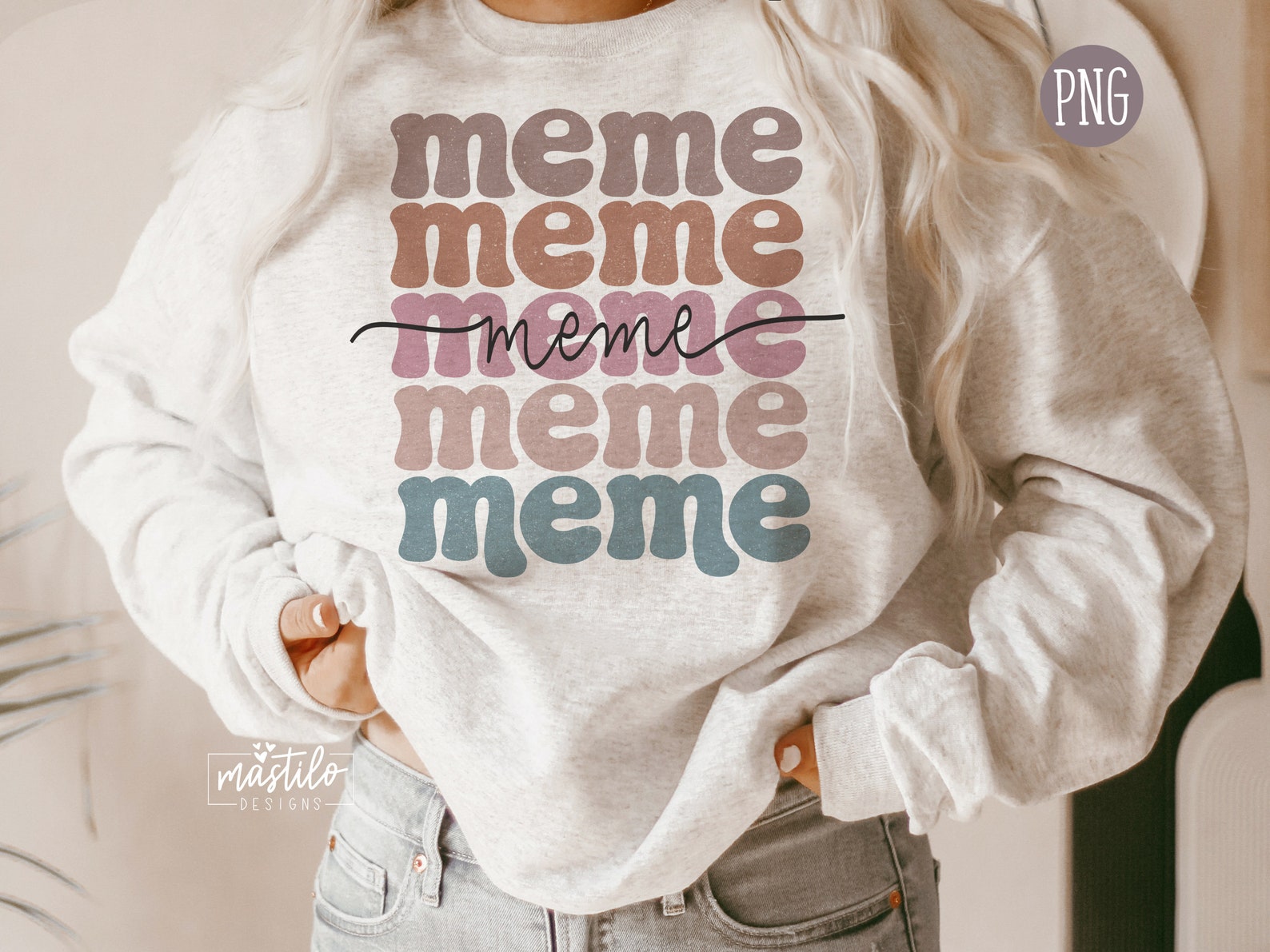 Meme Boho Distressed Stacked Png Sublimation Designs Meme - Etsy