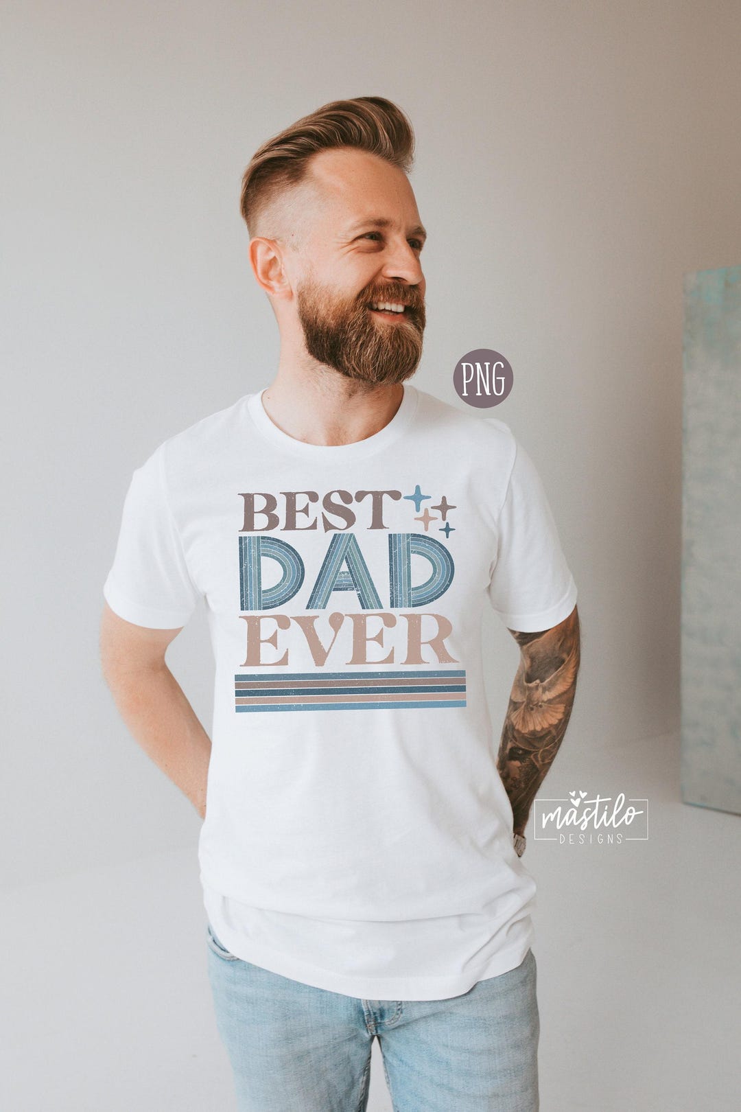 Retro Dad Sublimation Designs, Father's Day Png T-shirt, Best Dad Ever ...