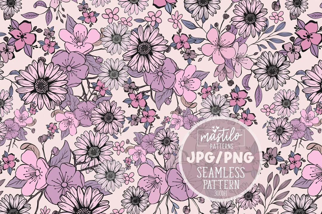 Wild Flowers Seamless Pattern, Boho Floral Pattern Design, Boho ...