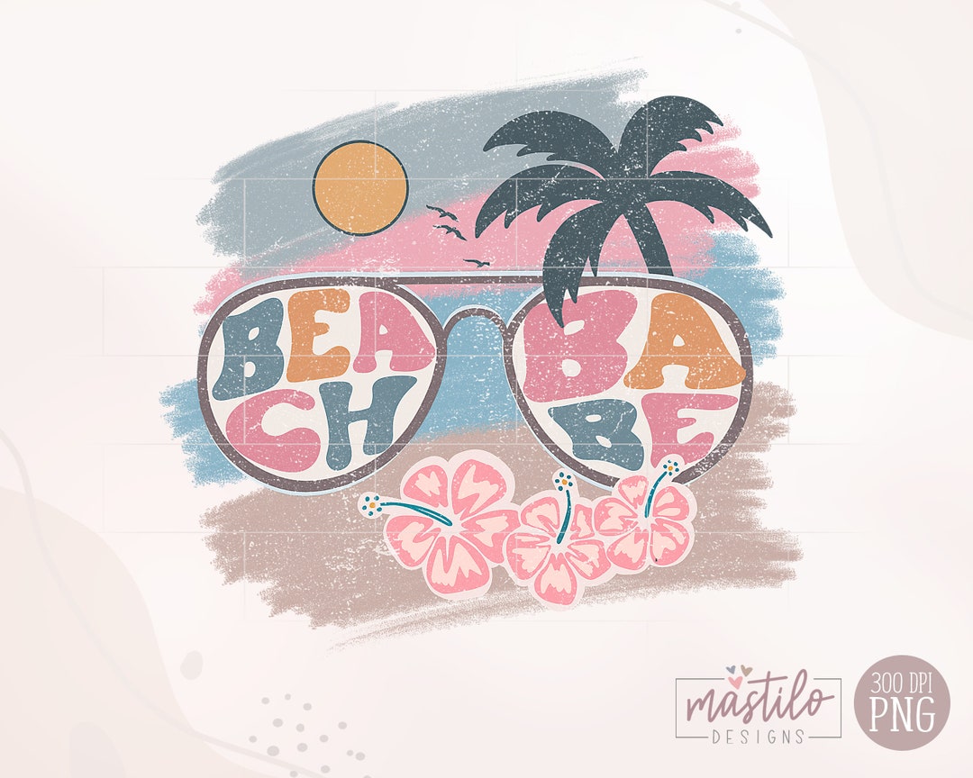 Beach Babe Retro Png Retro Beach Png Summer Sublimation - Etsy