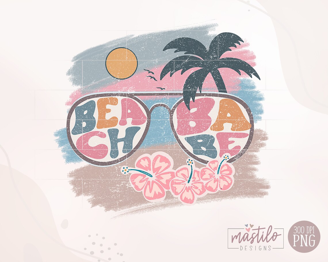 Beach Babe Retro Png Retro Beach Png Summer Sublimation - Etsy