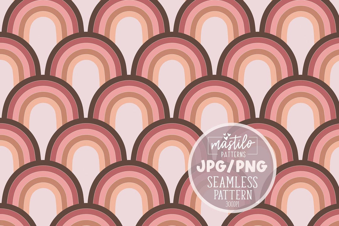 Retro Groovy Rainbow Seamless Pattern, Retro Fabric Pattern Design ...