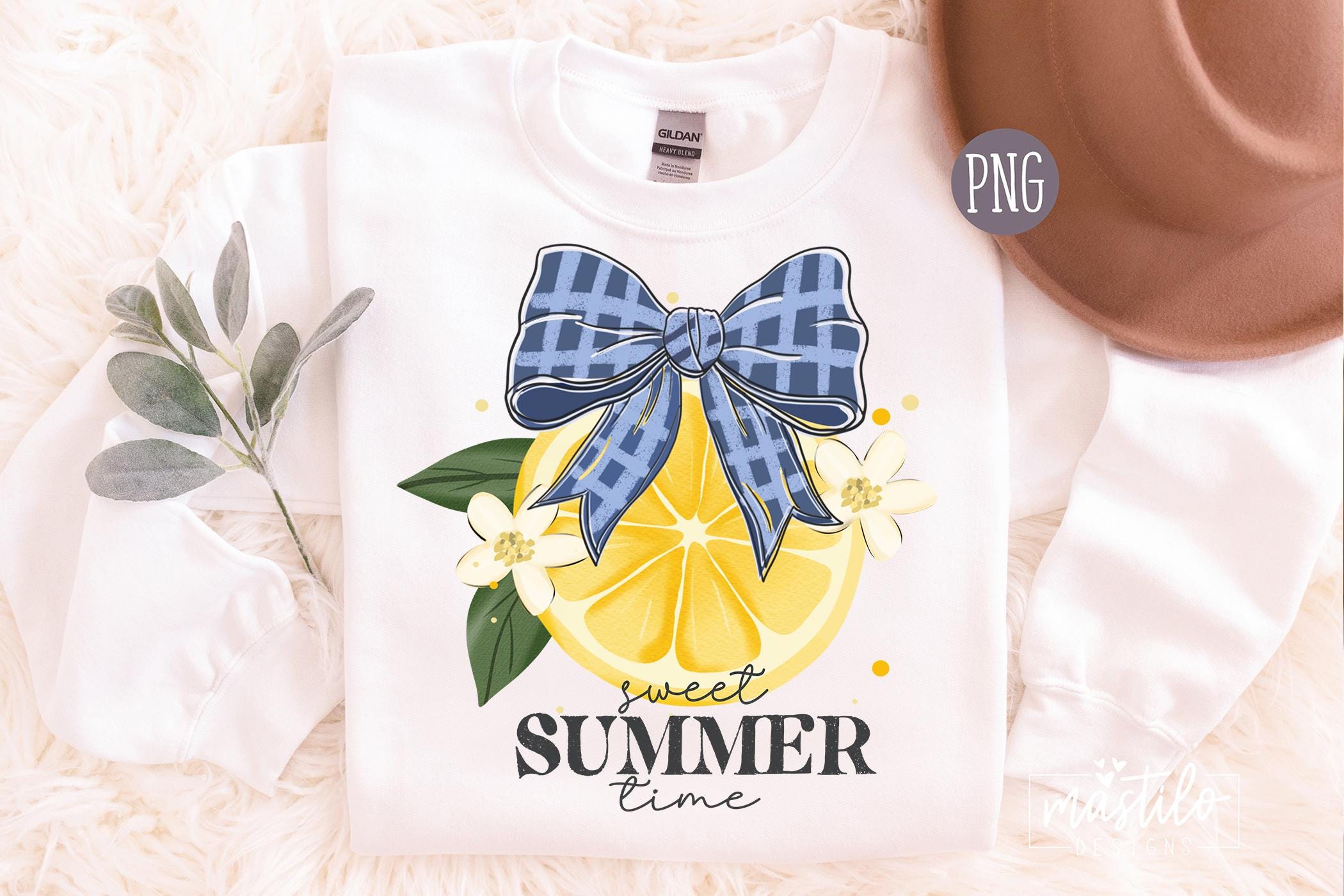 Sweet Summertime Blue Bow Lemon PNG, Lemon Sublimation Design, Girls ...