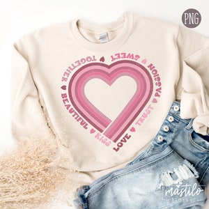 Retro Heart Sublimation Png Valentines Sublimation Designs - Etsy