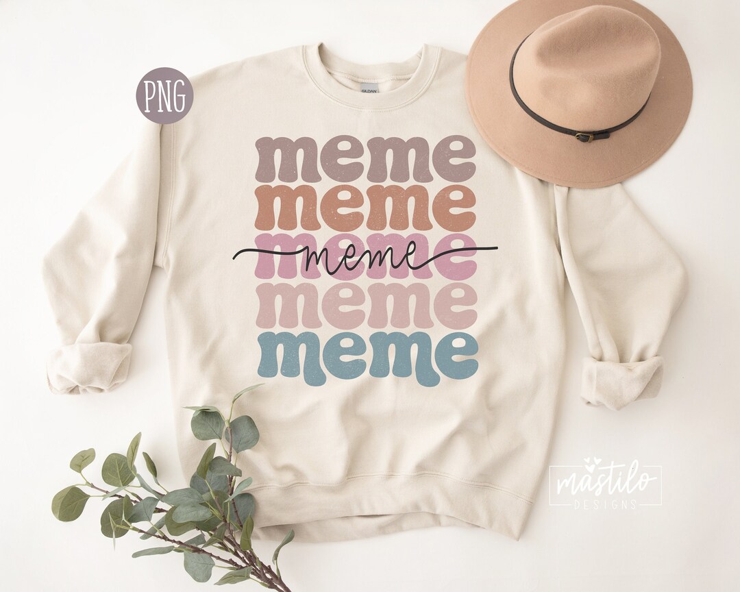 Meme Boho Distressed Stacked Png, Sublimation Designs, Meme Sublimation ...