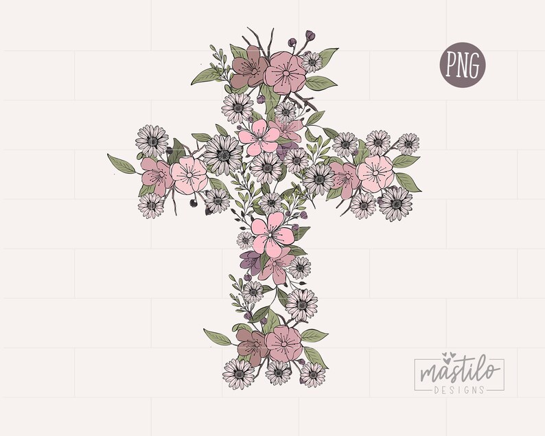 Boho Floral Cross Png Cross Png Boho Shirt Designs Wild - Etsy
