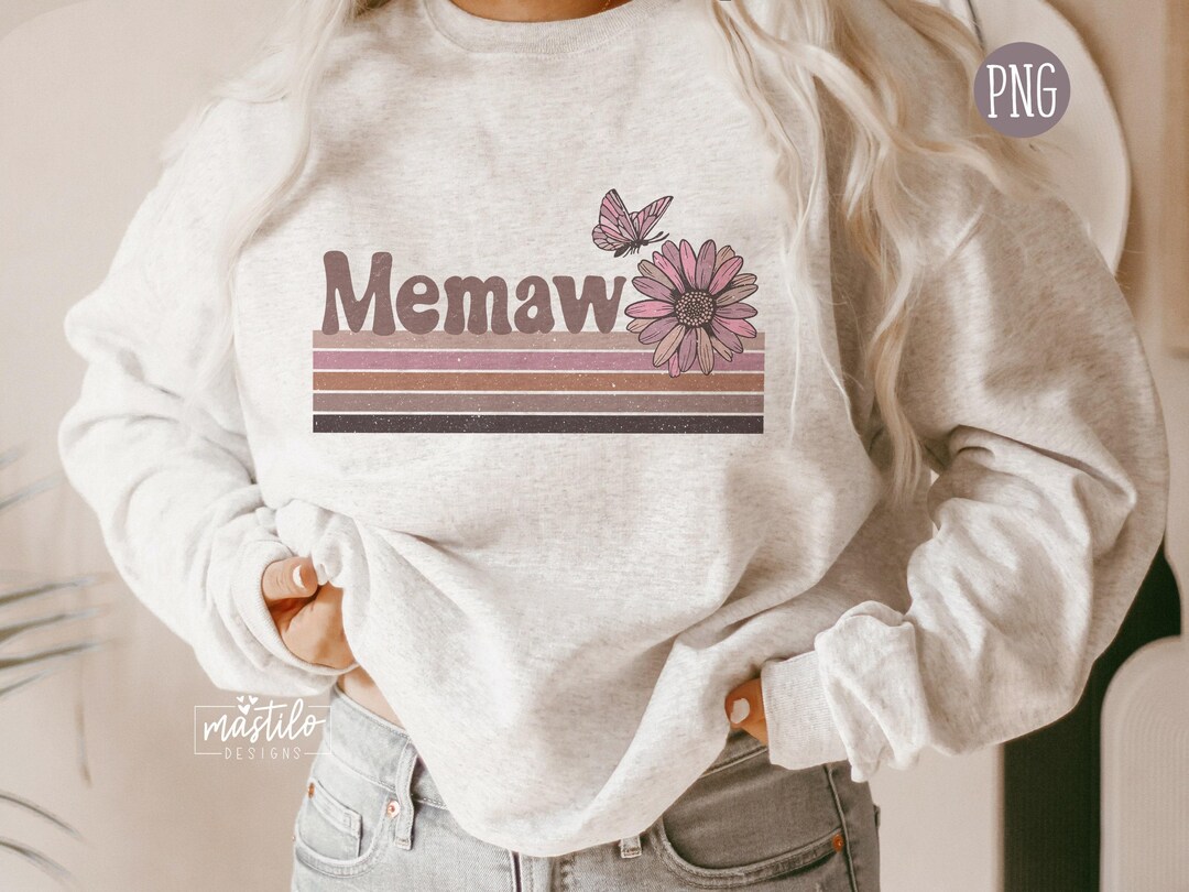 Retro Memaw Sublimation Design, Vintage Memaw Graphic, Retro Memaw PNG ...