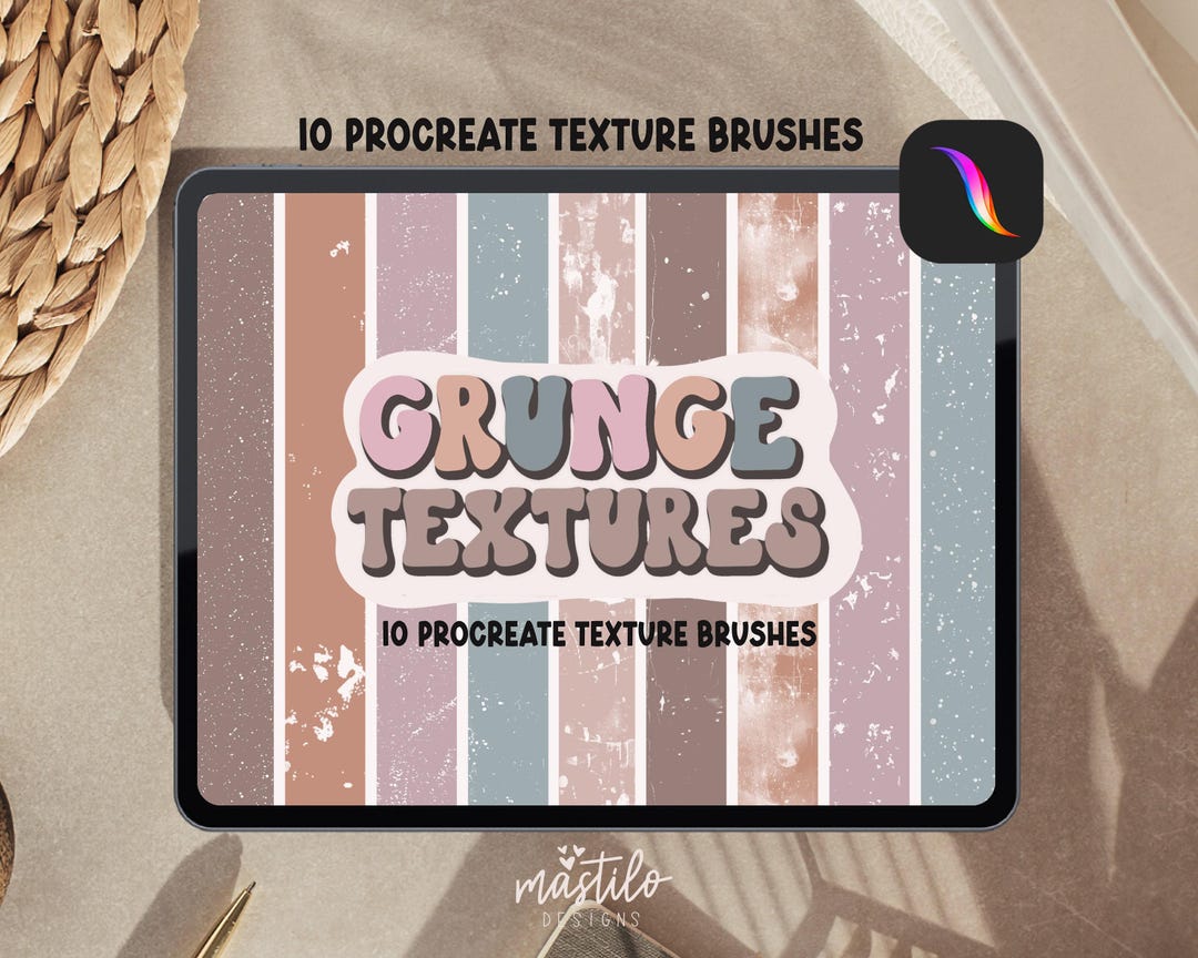 10 Grunge Distressed Procreate Brushes, Procreate Texture Brushes ...