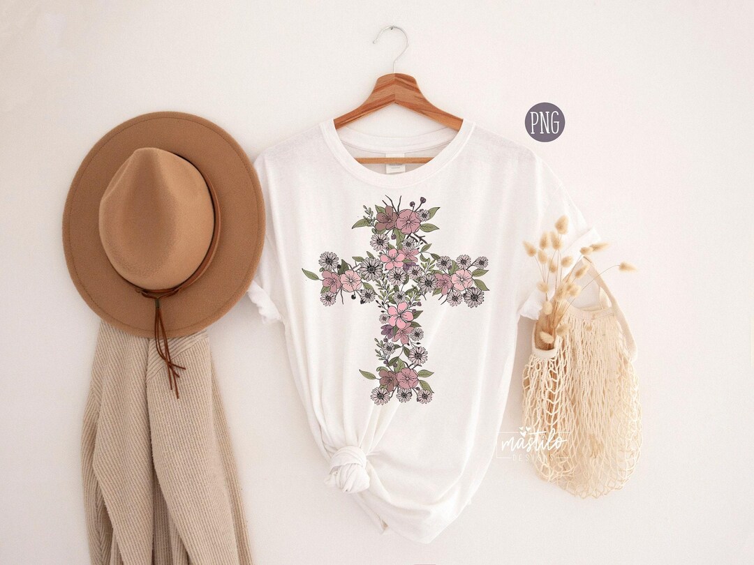 Boho Floral Cross Png, Cross Png, Boho Shirt Designs, Wild Flowers ...