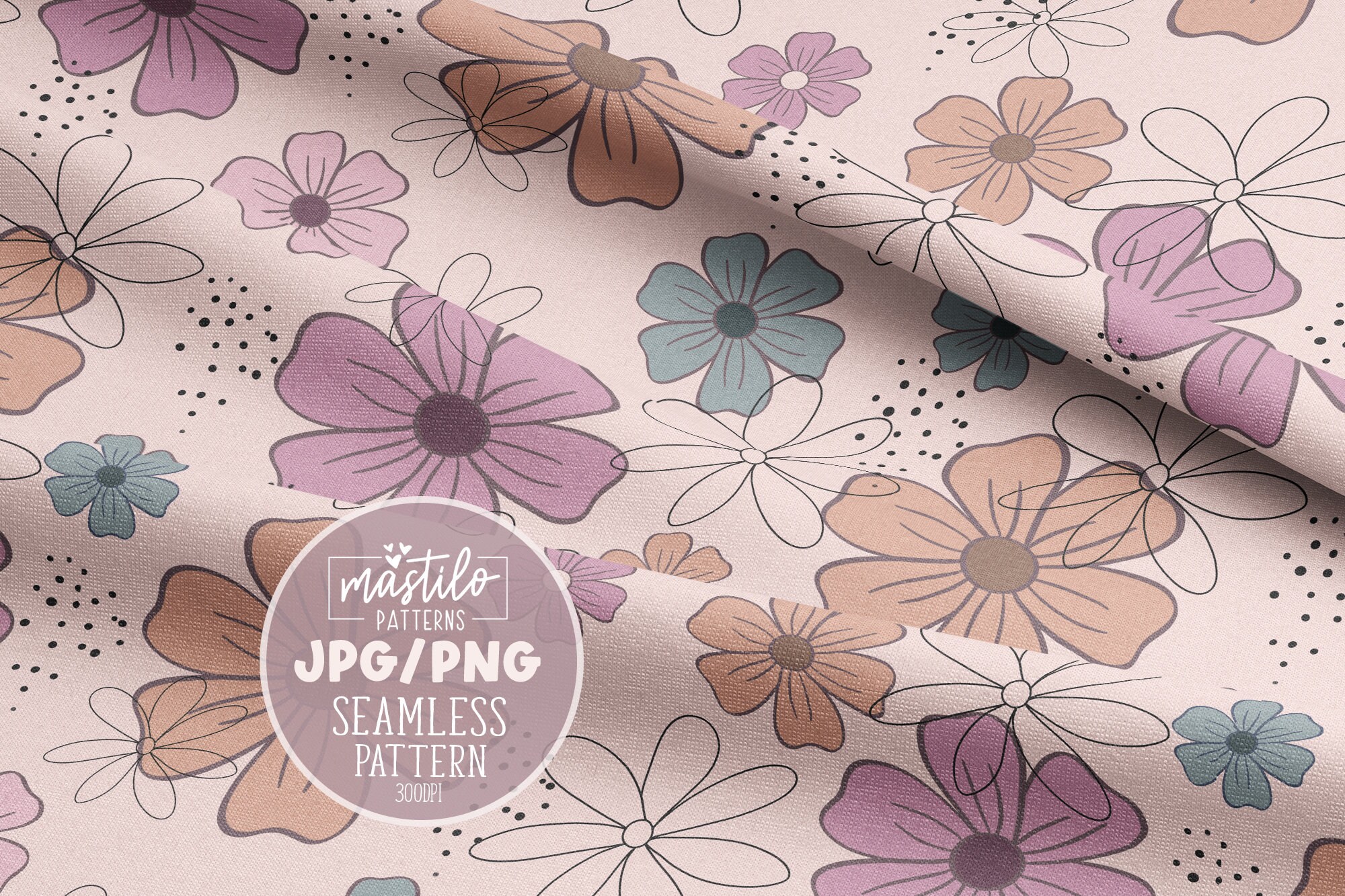 Spring Flowers Seamless Pattern Floral Fabric Pattern Design - Etsy