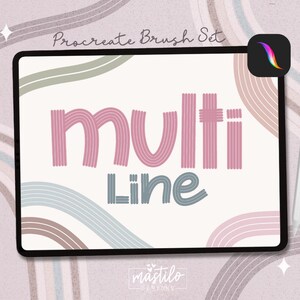 Multiline Procreate Brushes, Procreate Rainbow Brushes, Multi Line Brushes for Procreate on Ipad ...