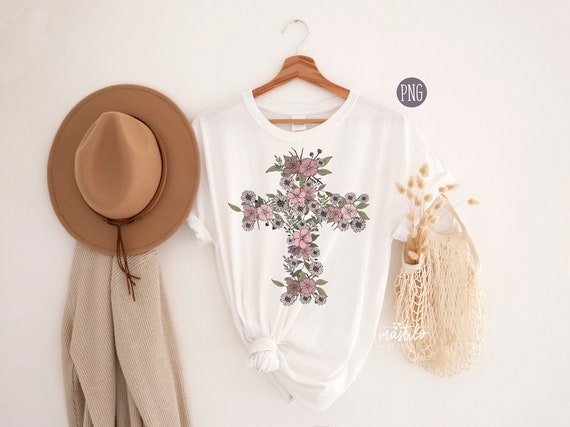 Boho Floral Cross Png Cross Png Boho Shirt Designs Wild | Etsy